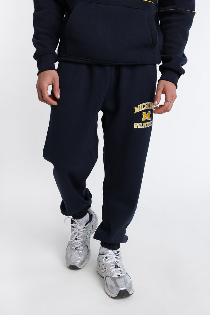 Michigan Wolverines Embroidered Navy Sweatpants – West49