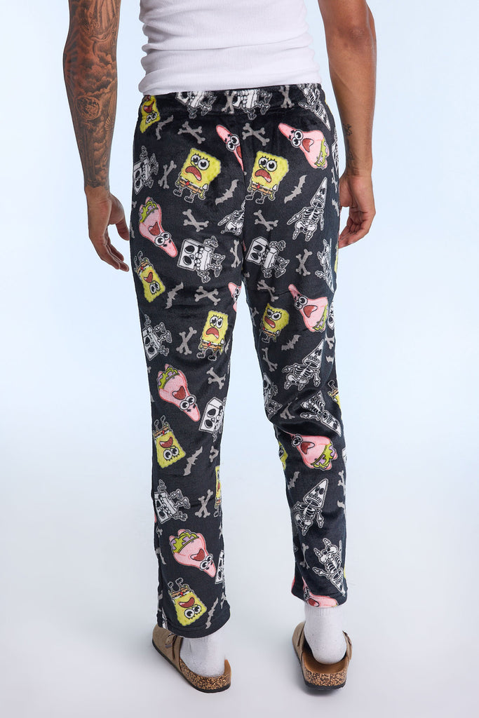 Mens SpongeBob & Patrick Skeleton Plush Pajama Pant – West49