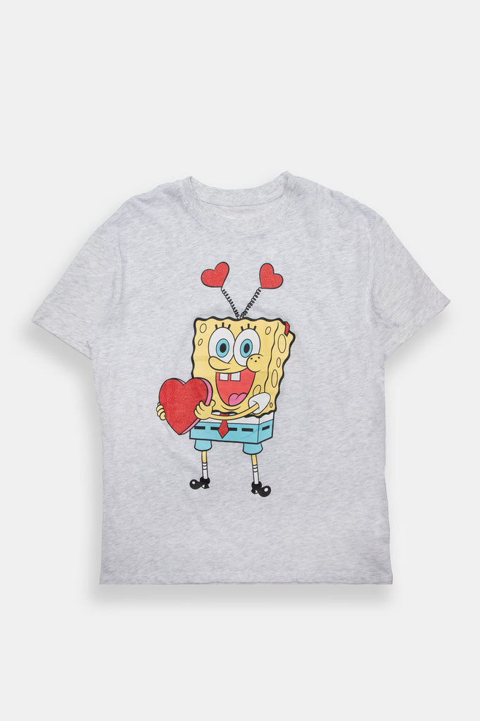 SpongeBob Glitter Heart Graphic Boyfriend Tee – West49 | Amnesia